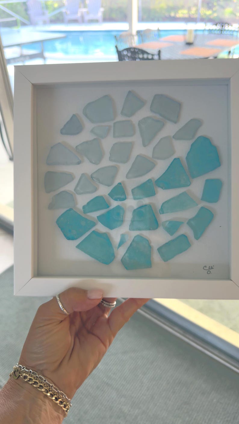 Mosaic Sea Glass Shadowbox Coastal Ombre - Etsy