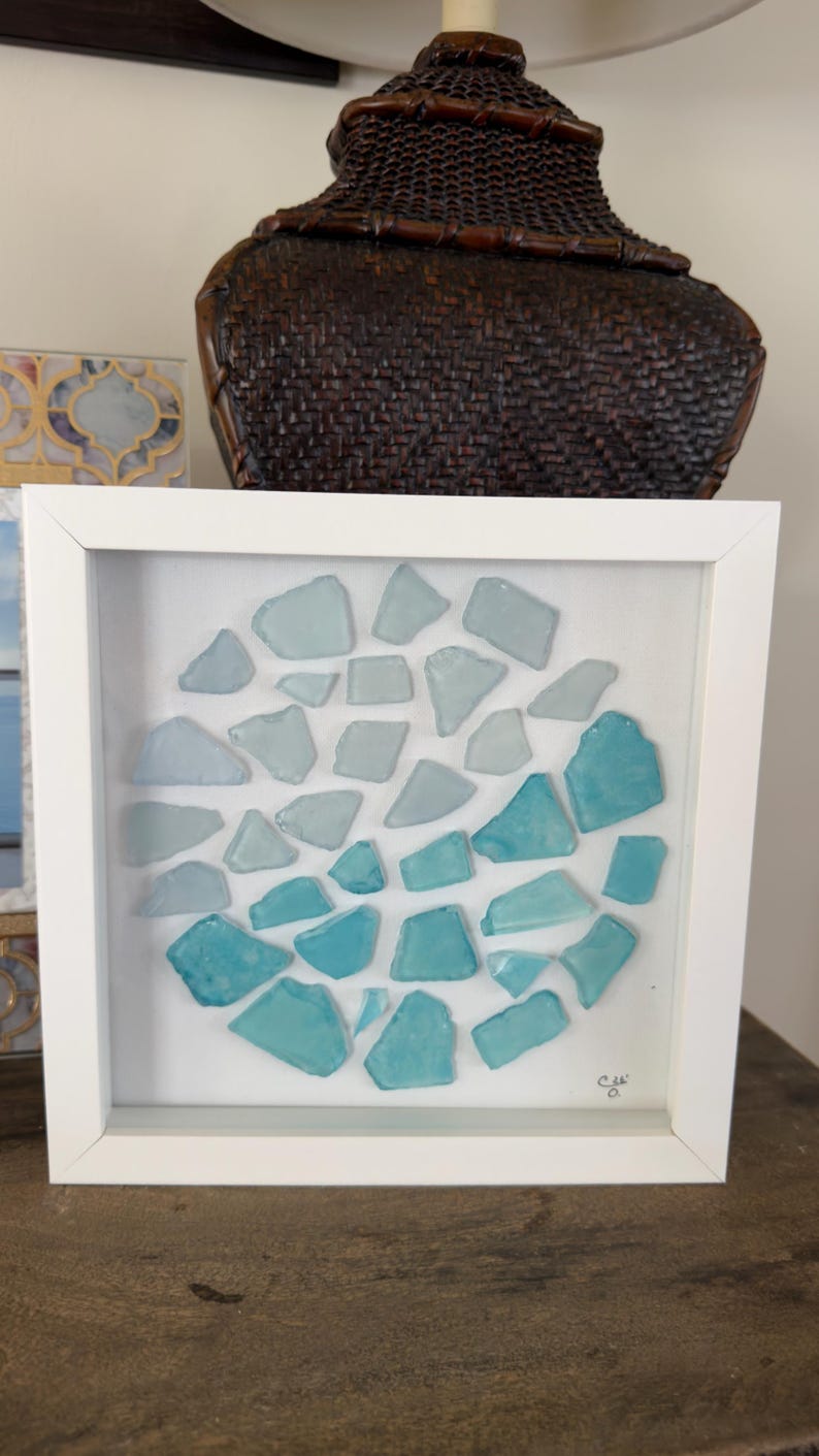 Mosaic Sea Glass Shadowbox Coastal Ombre - Etsy