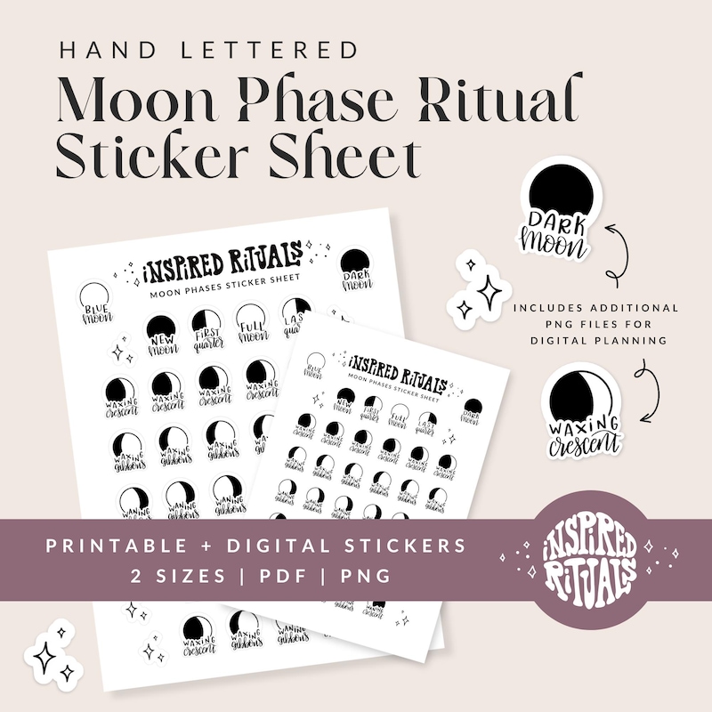 Moon Phase Stickers Cricut - Etsy