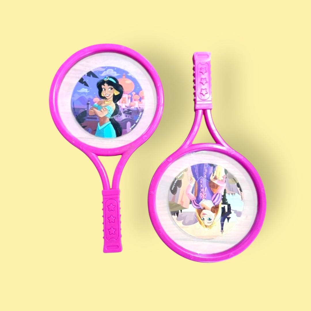 Set of 2 Vintage Disney Pink Princess Paddles | Plastic Racquets | Wall ...