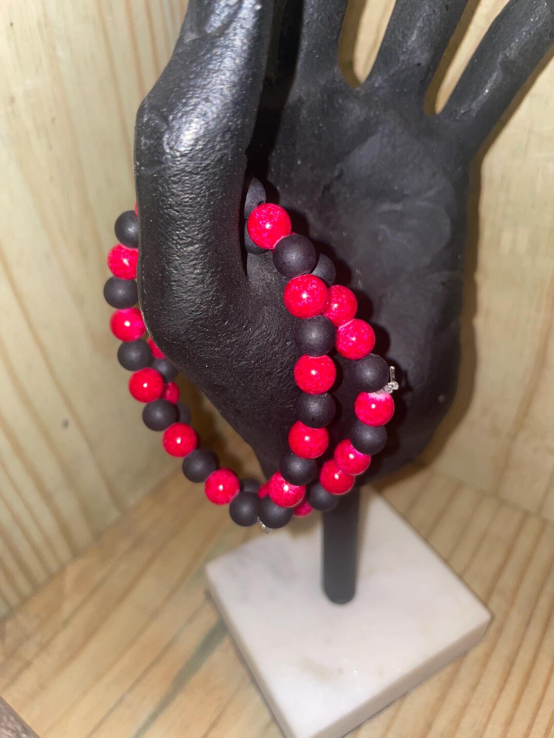 Red Matching Hard Beaded Set - Etsy