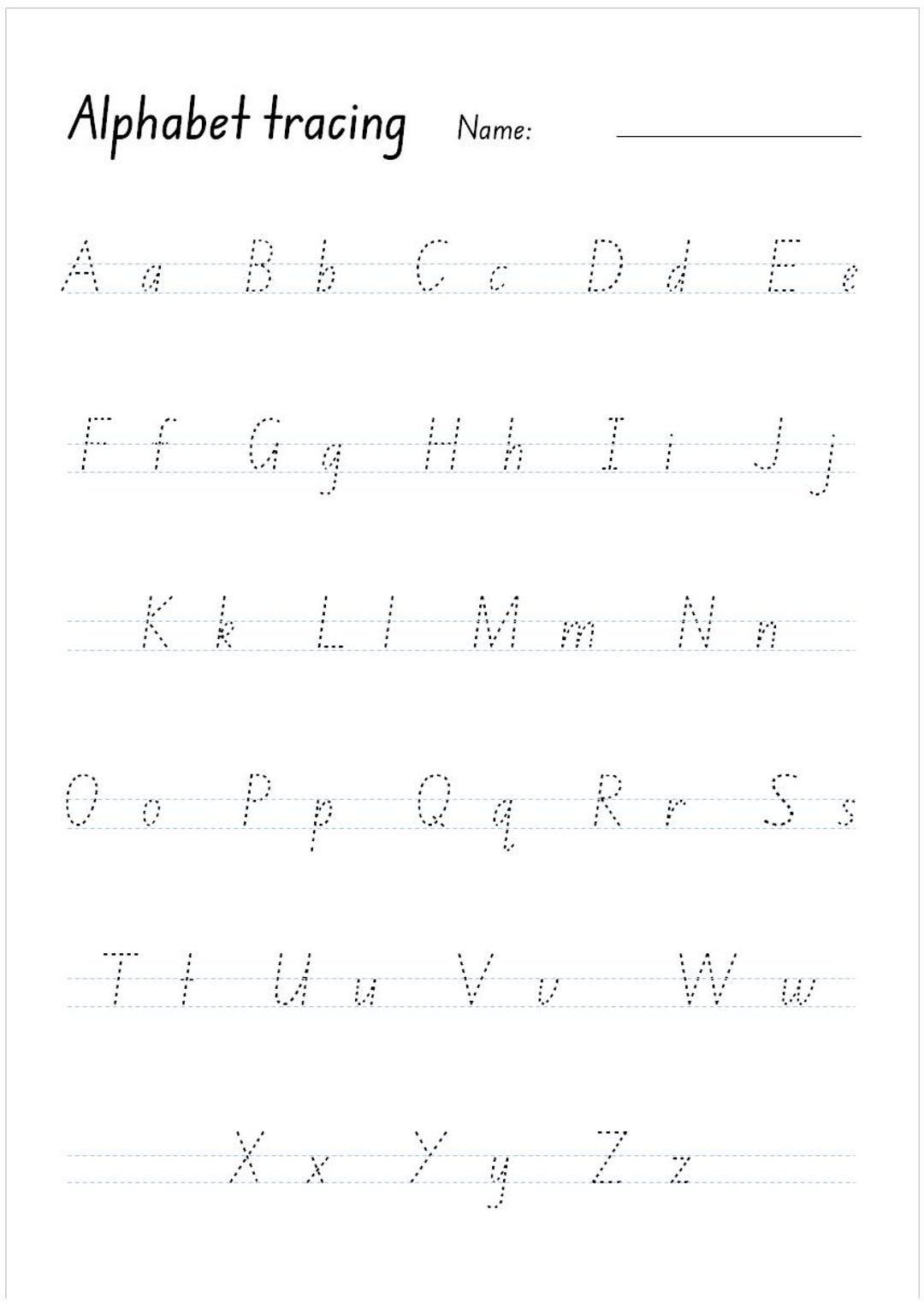 NSW ACT Foundation Font A4 Alphabet Dotted Tracing Plain - Etsy