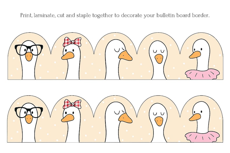 Silly Goose Bulletin Board Border | Printable Classroom Decor - Etsy