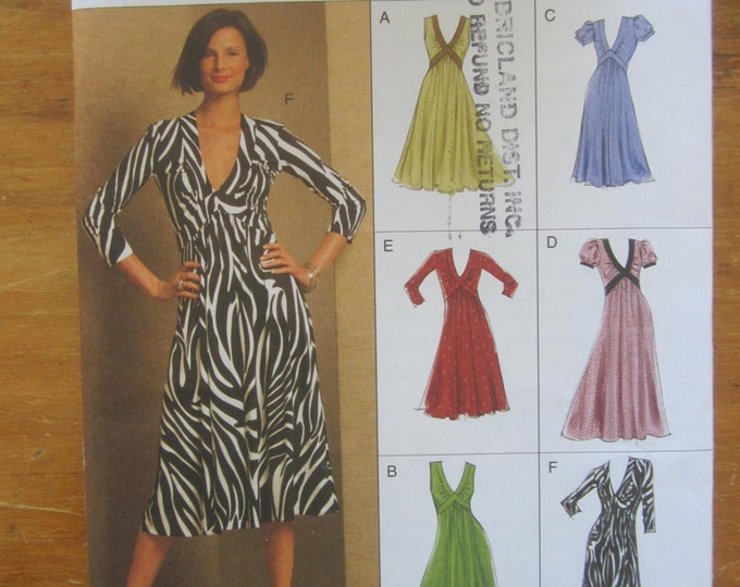 Vogue 8489 Uncut Dress Pattern Moderate Stretch Knits Only Easy to Sew ...