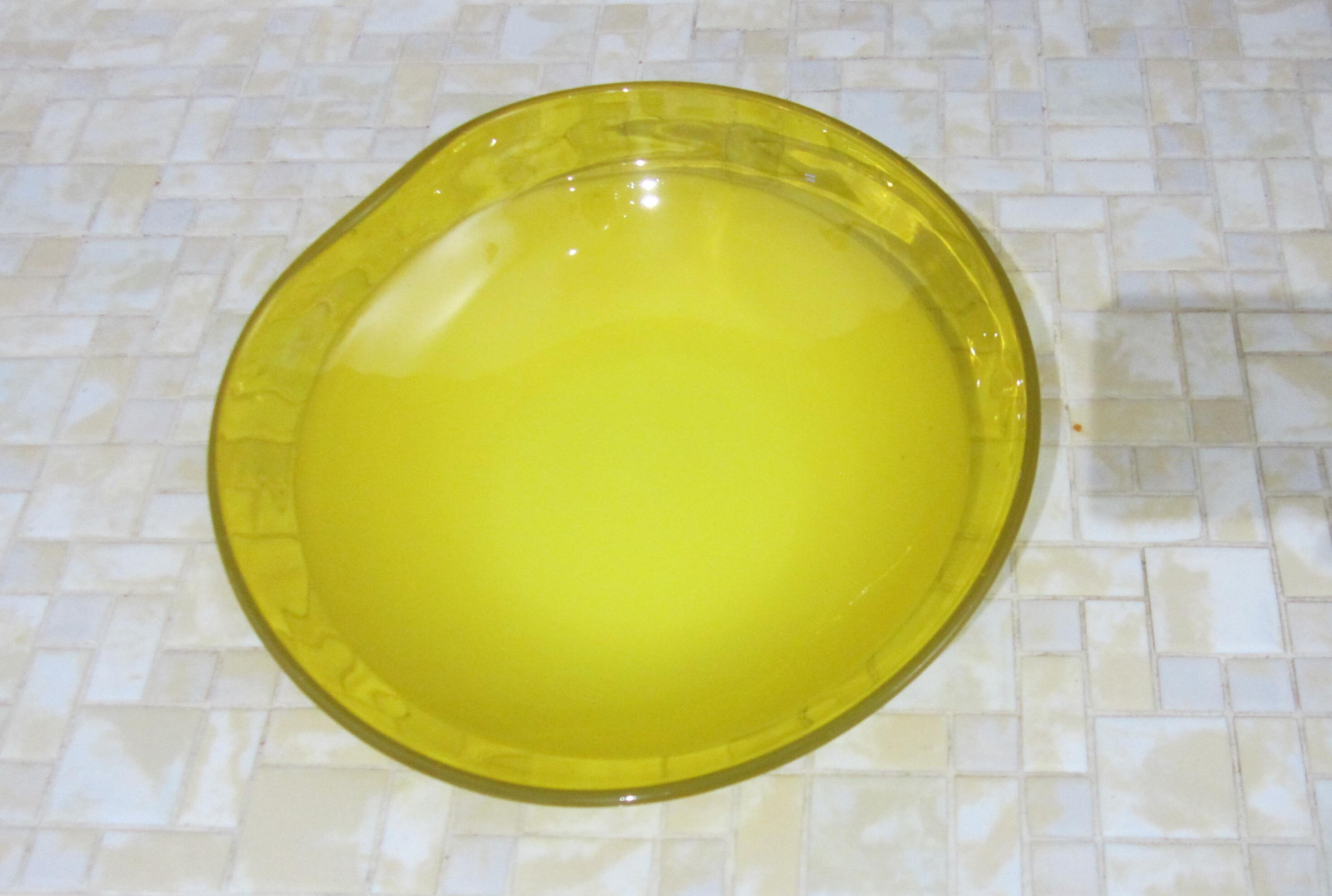 Sasaki of Tokyo Yellow Bullseye Art Glass Dish Cased Glass Clear and ...