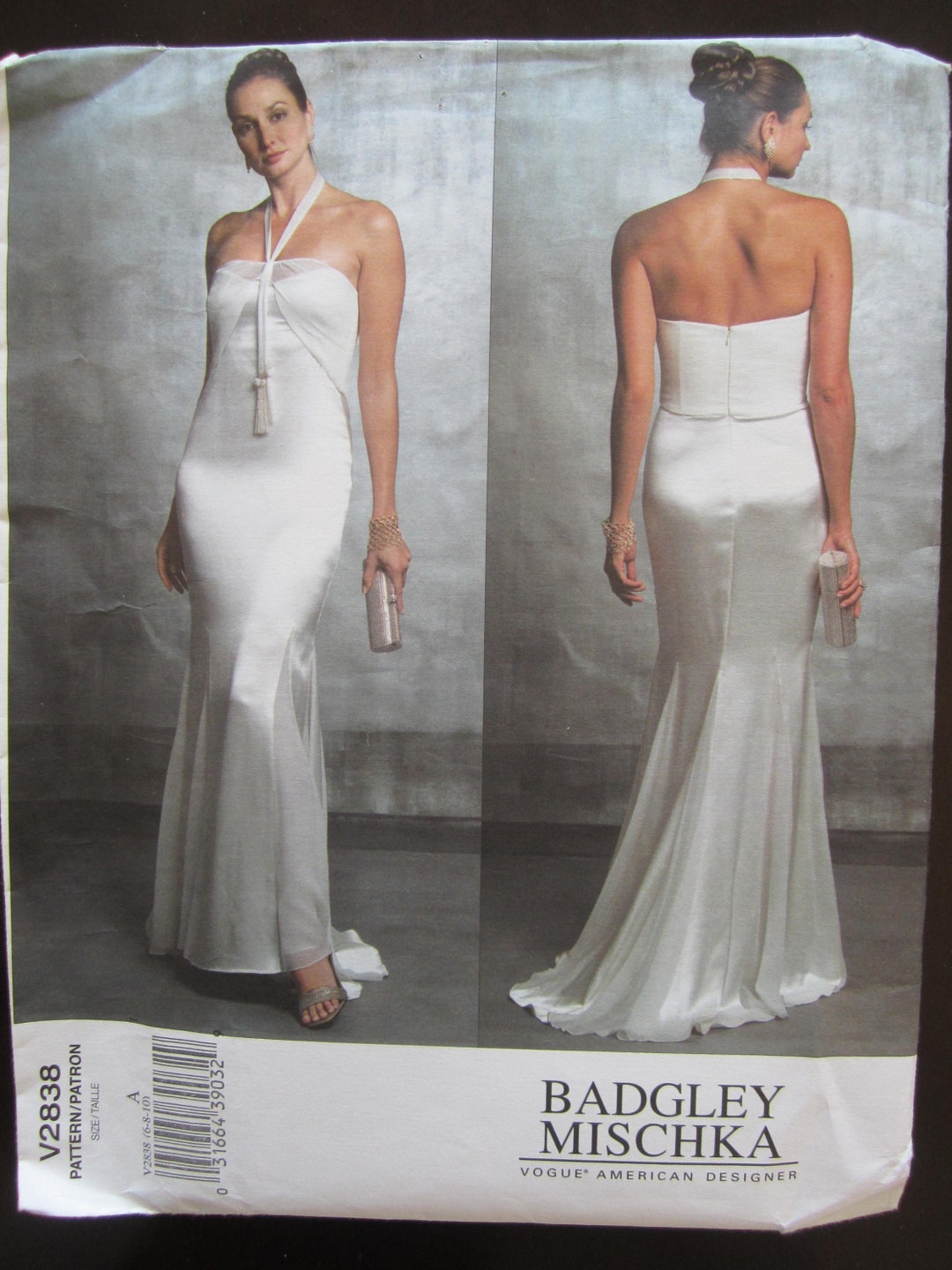 Vogue 2838 Halter Evening Gown Pattern Sz 6 8 10 Bust 30.5-32.5 Uncut ...