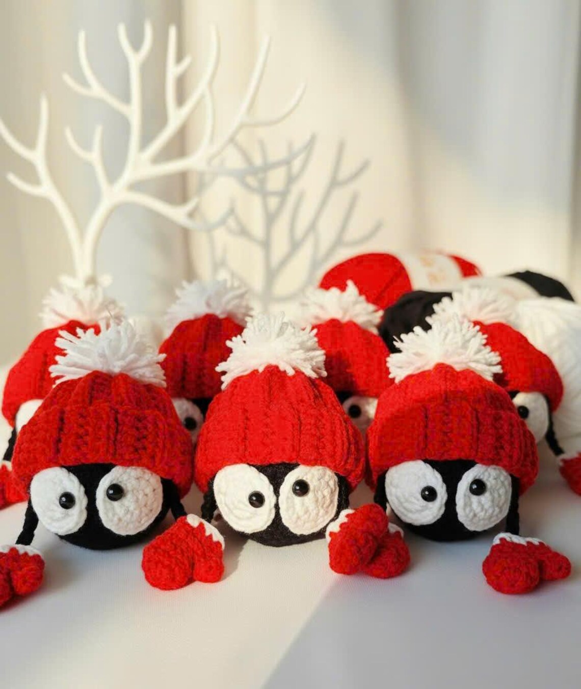 Christmas Black Soot Sprite Crochet Pattern, Amigurumi Holiday Decor ...