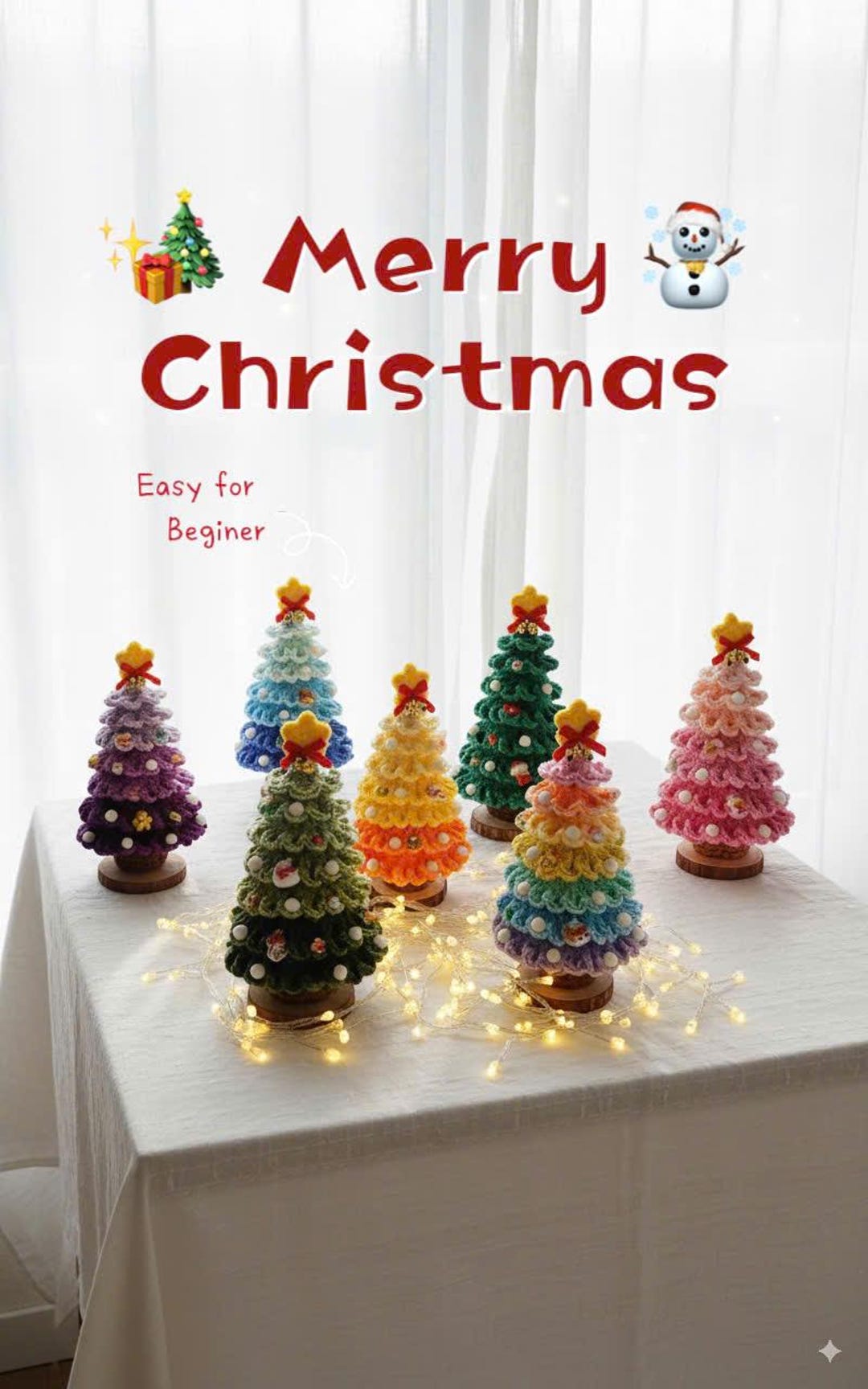 Colorful Crochet Christmas Tree Pattern, Easy Amigurumi Holiday Decor ...