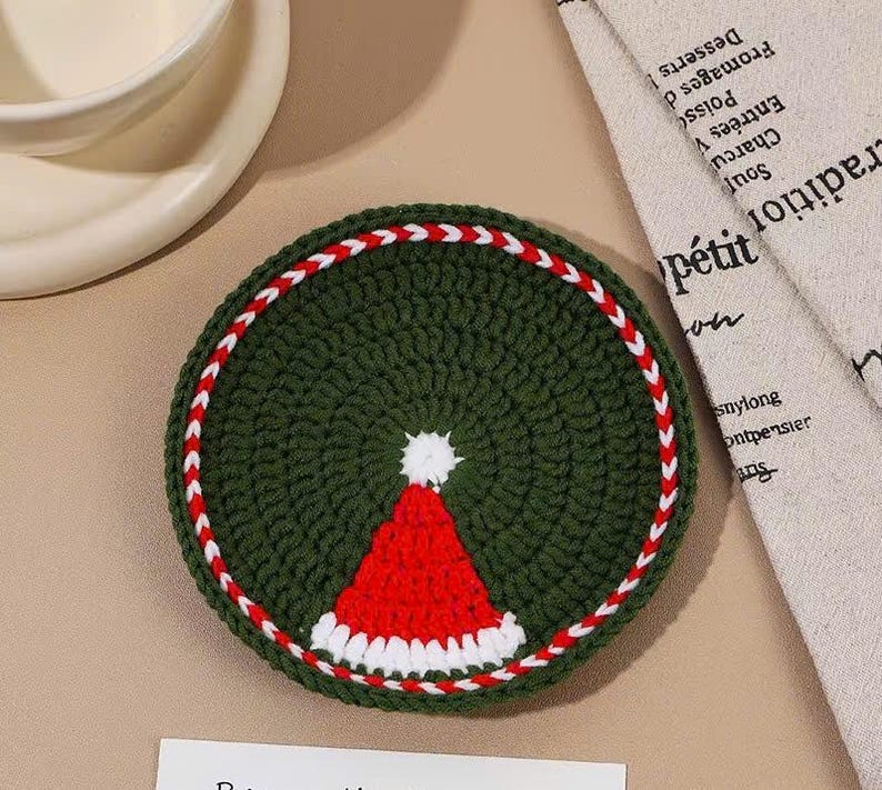 Festive Crochet Coasters Pattern – 9 in 1 Christmas Designs: Tree ...