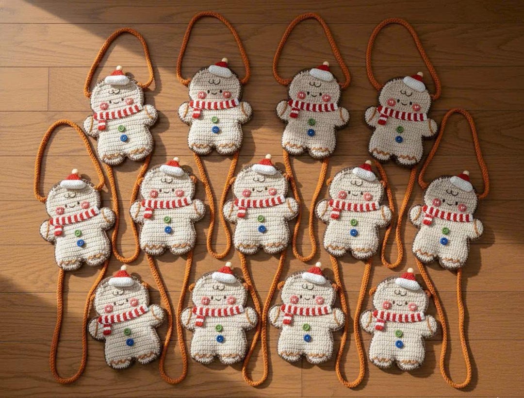 Gingerbread Man Crochet Phone Bag Pattern, Christmas Purse PDF Pattern ...