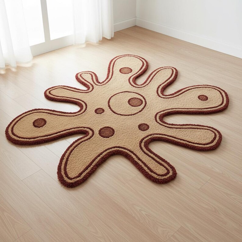 Organic Splash Hand-tufted Amoeba Shape Rug for Living Room | Abstract ...