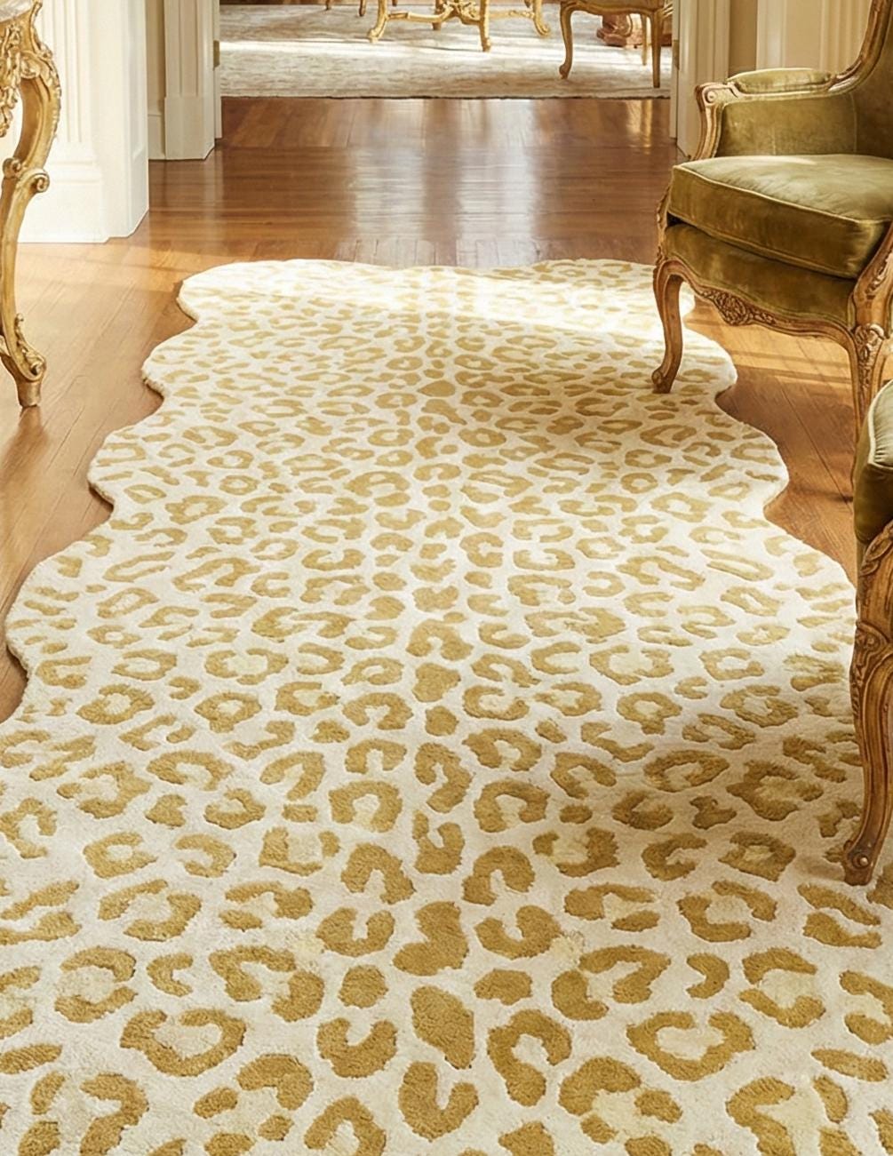 Handmade Premium Wool Leopard Runner | Modern Animal Print Hand Tufted ...