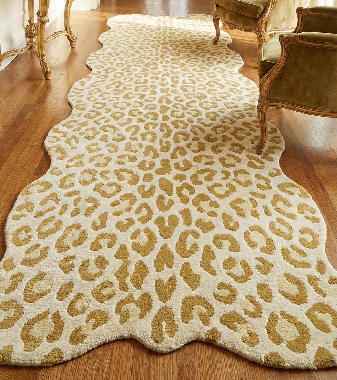 Handmade Premium Wool Leopard Runner | Modern Animal Print Hand Tufted ...