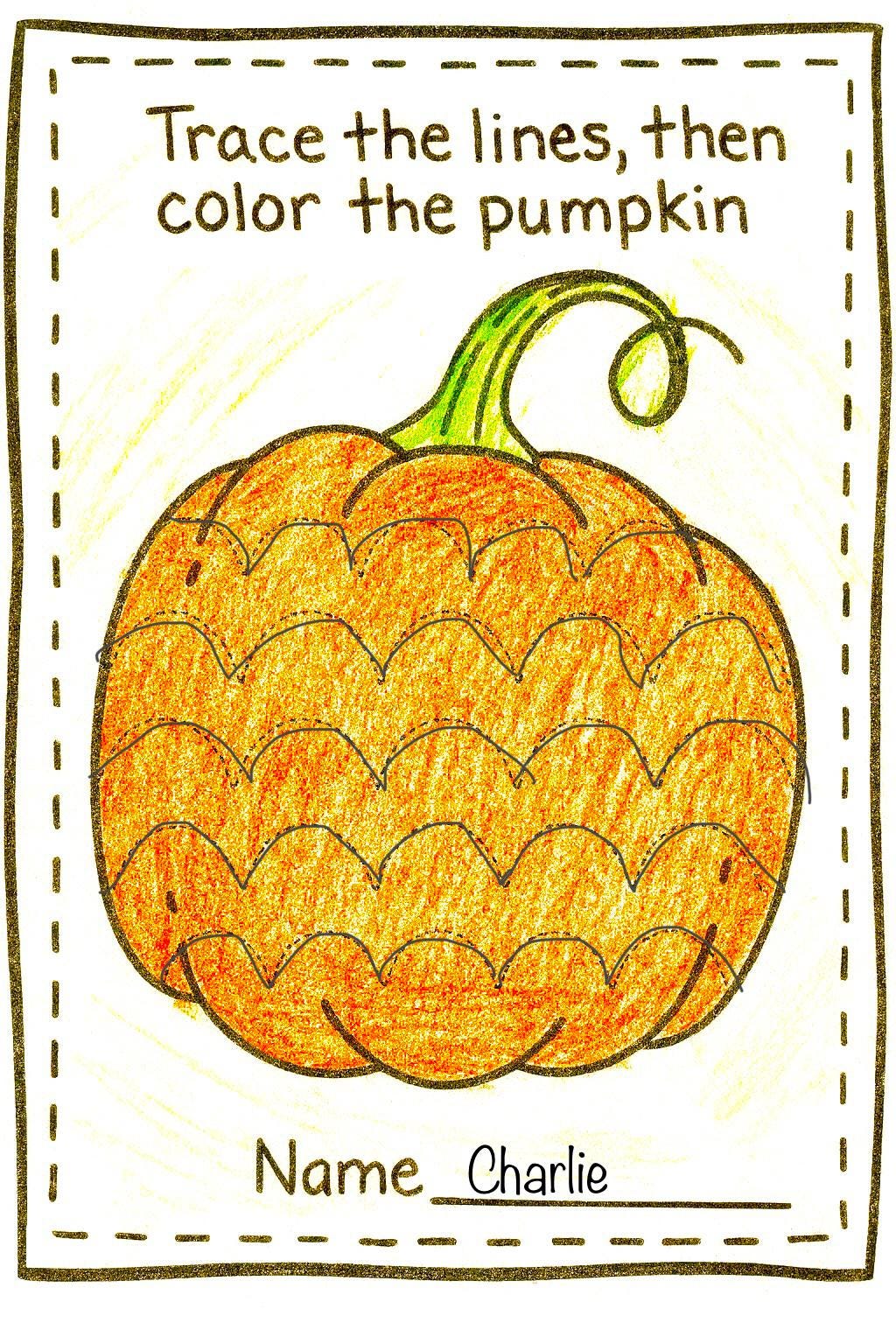 Pumpkin Tracing Worksheets Bundle | Preschool Fine Motor Practice ...