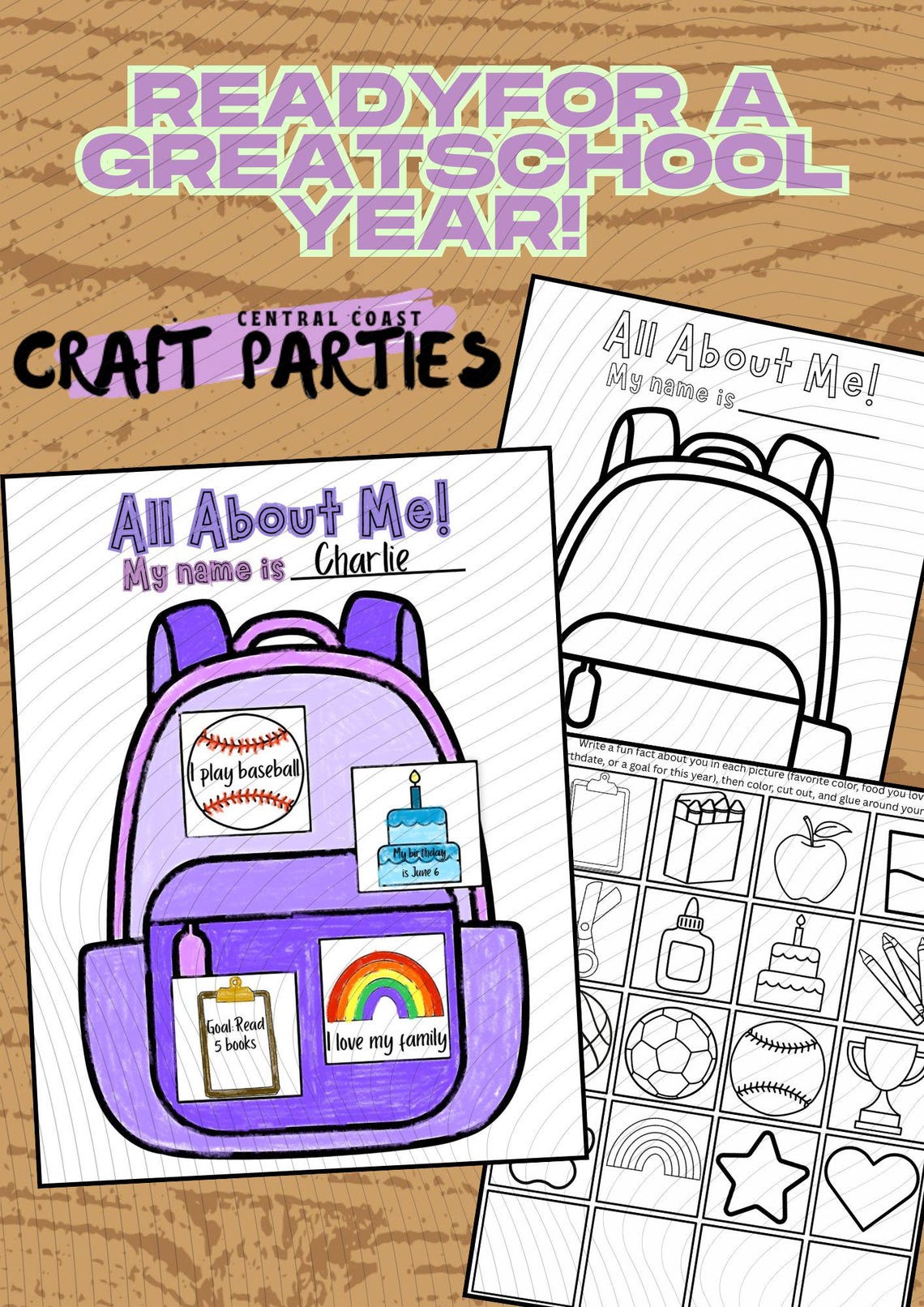 All About Me Backpack Printable: Back to School Craft Activity (PDF ...