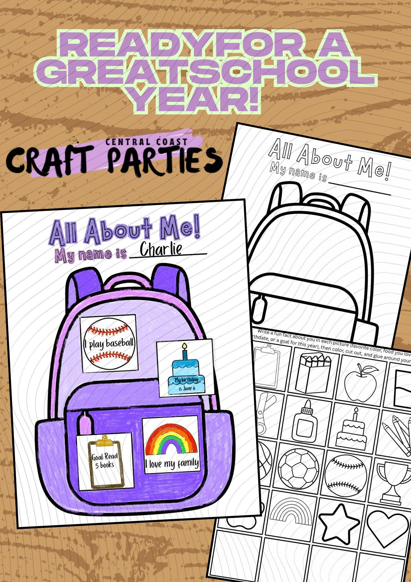 All About Me Backpack Printable: Back to School Craft Activity (PDF ...