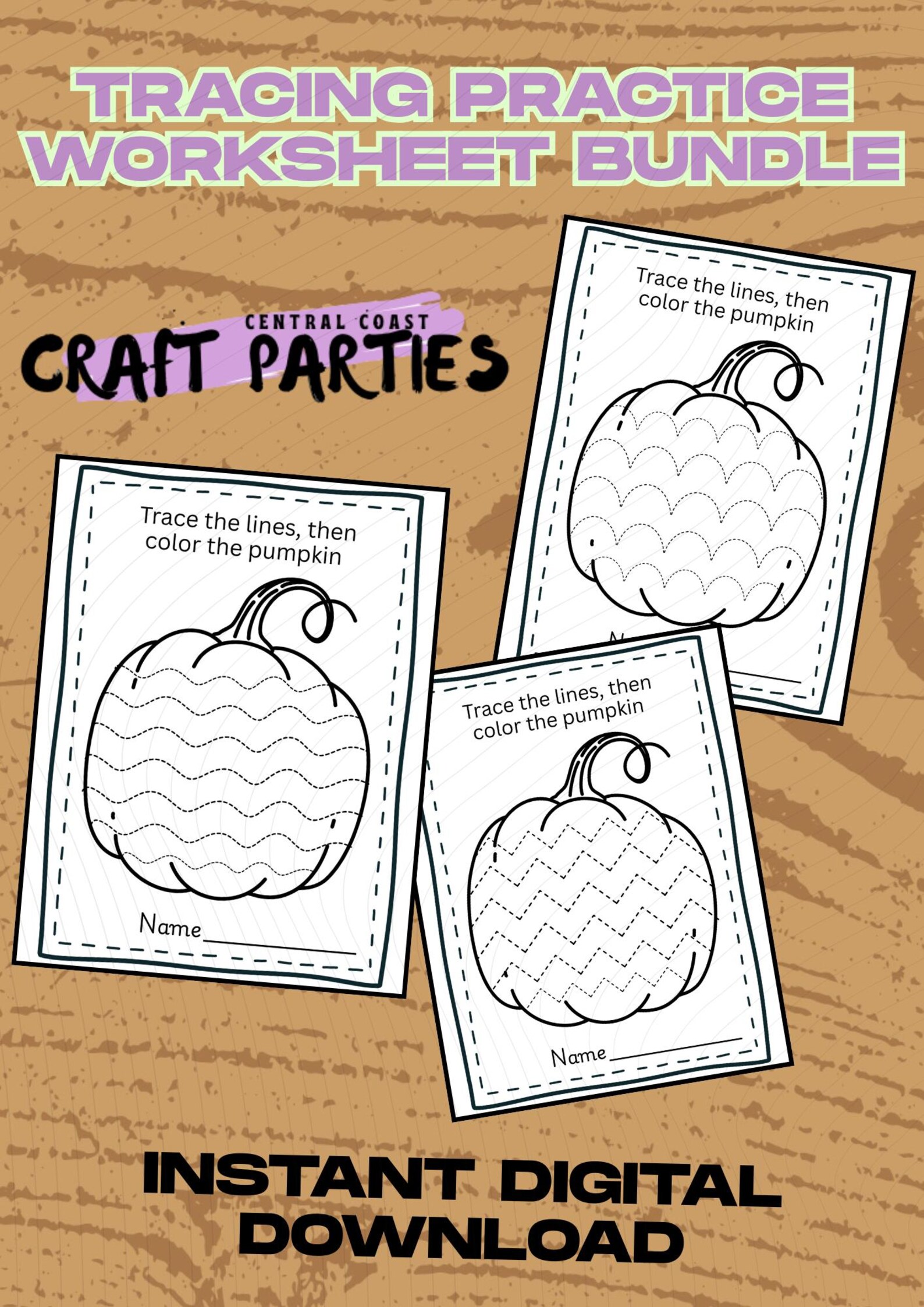 Pumpkin Tracing Worksheets Bundle | Preschool Fine Motor Practice ...