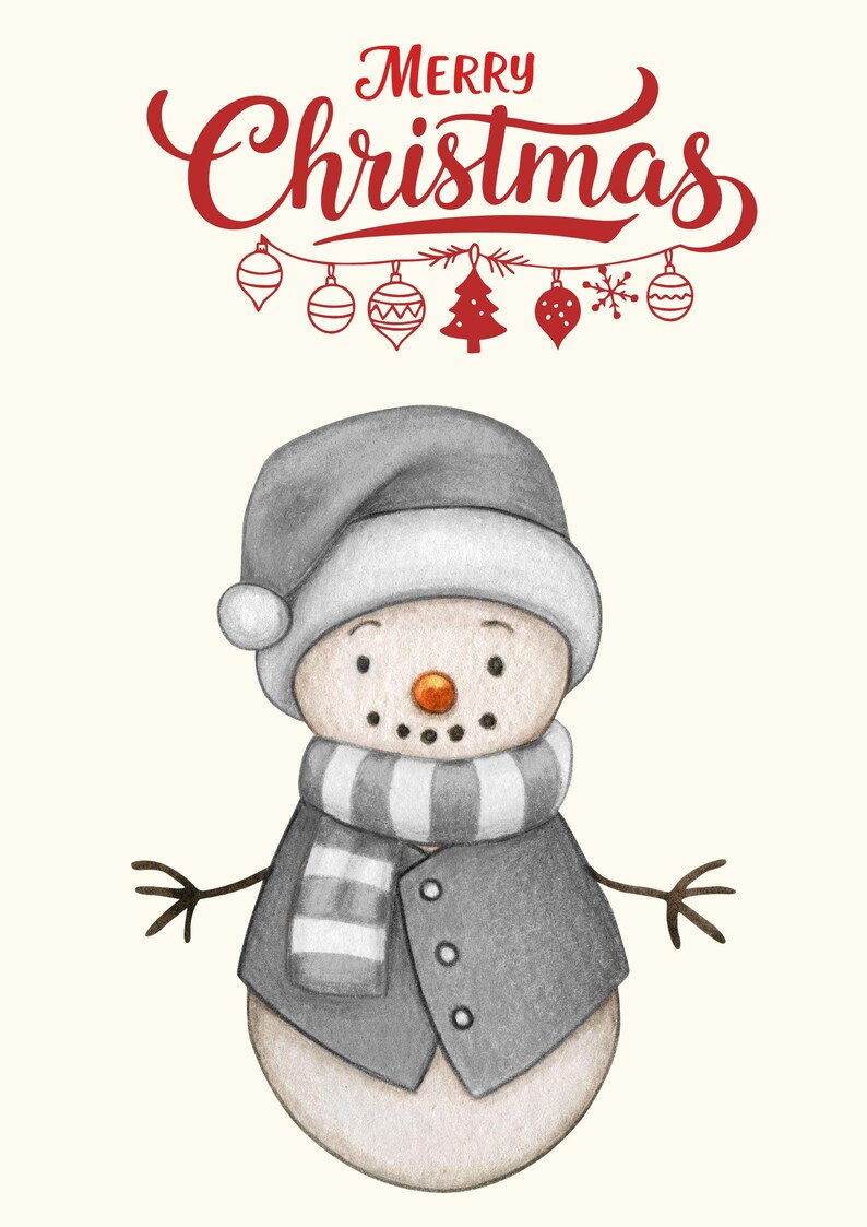 Christmas DIY Digital Card, Christmas Card Printable, Merry Christmas ...