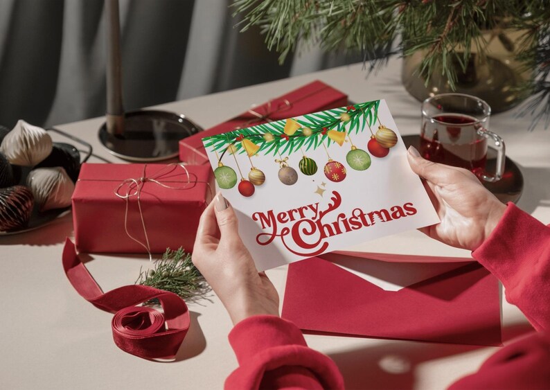 Printable Christmas Wish Card – Festive Holiday 5x7 Greeting Boohoo ...