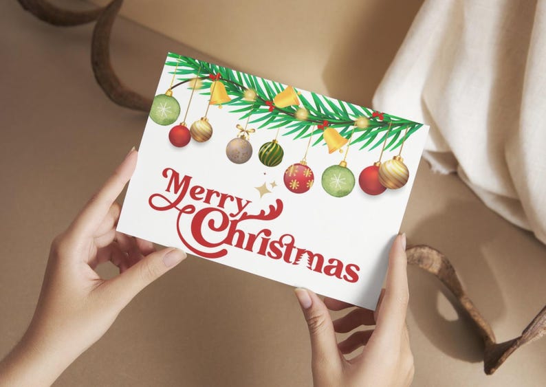 Printable Christmas Wish Card – Festive Holiday 5x7 Greeting Boohoo ...