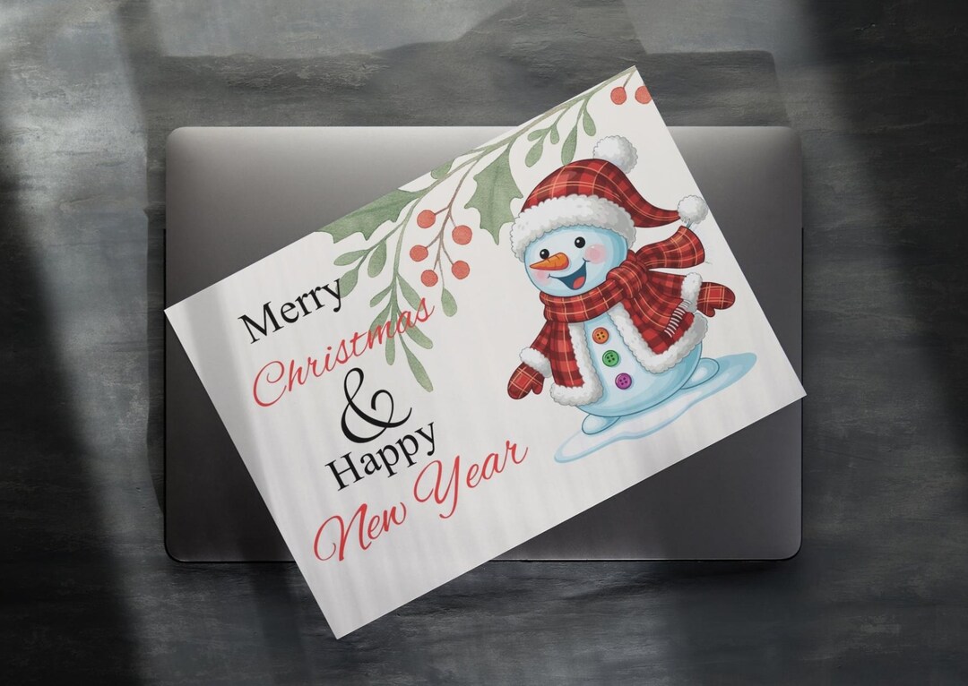 Printable Snowman Christmas Card Digital Download, Cute Watercolor ...