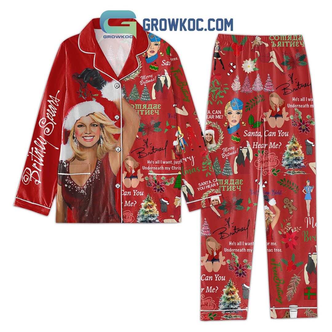 Britney Spears Merry Christmas Santa Can You Here Me Pajamas - Etsy