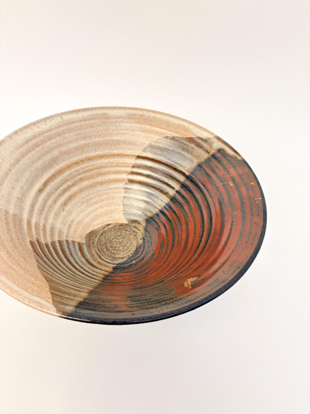 Vintage Studio Pottery Large Multi-colored Bowl - Etsy