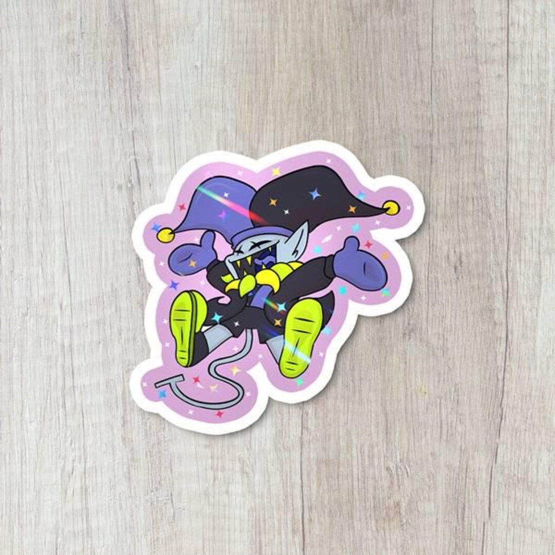 Jevil Deltarune Sticker, Cute Deltarune Sticker, Jevil Vinyl Decal for ...