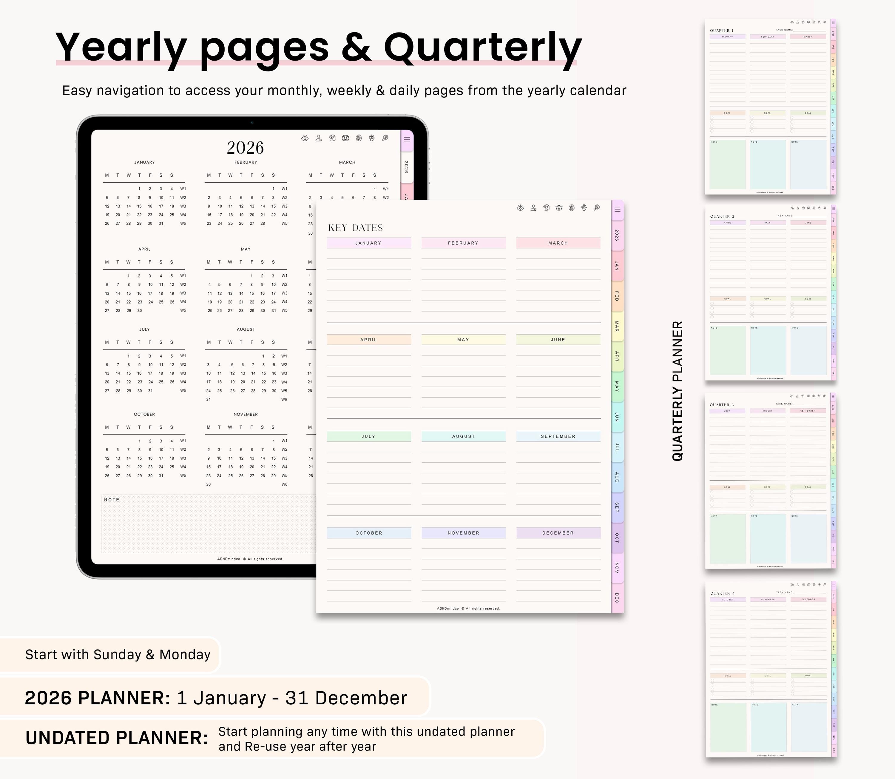 ADHD Digital Planner (made by an ADHD Coach) for Goodnotes, iPad ...