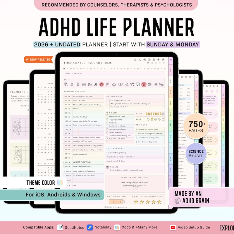 2026 Planners for Adhd - Etsy Canada