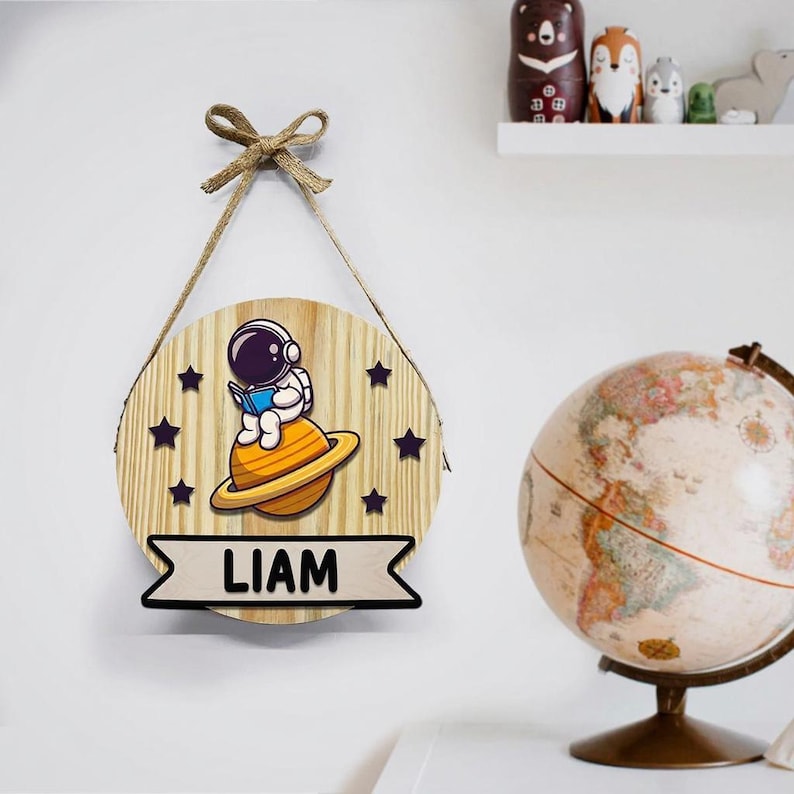 Custom 3D LED Wood Name Sign, Nursery or Kids Room Decor, 10 Inch Round ...