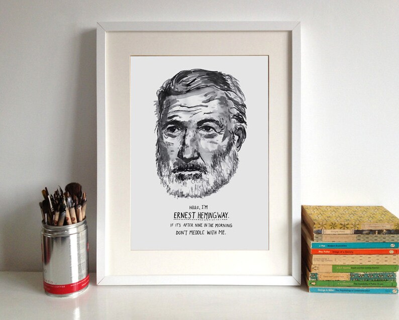 Ernest Hemingway Poster Print Great American Writer - Etsy