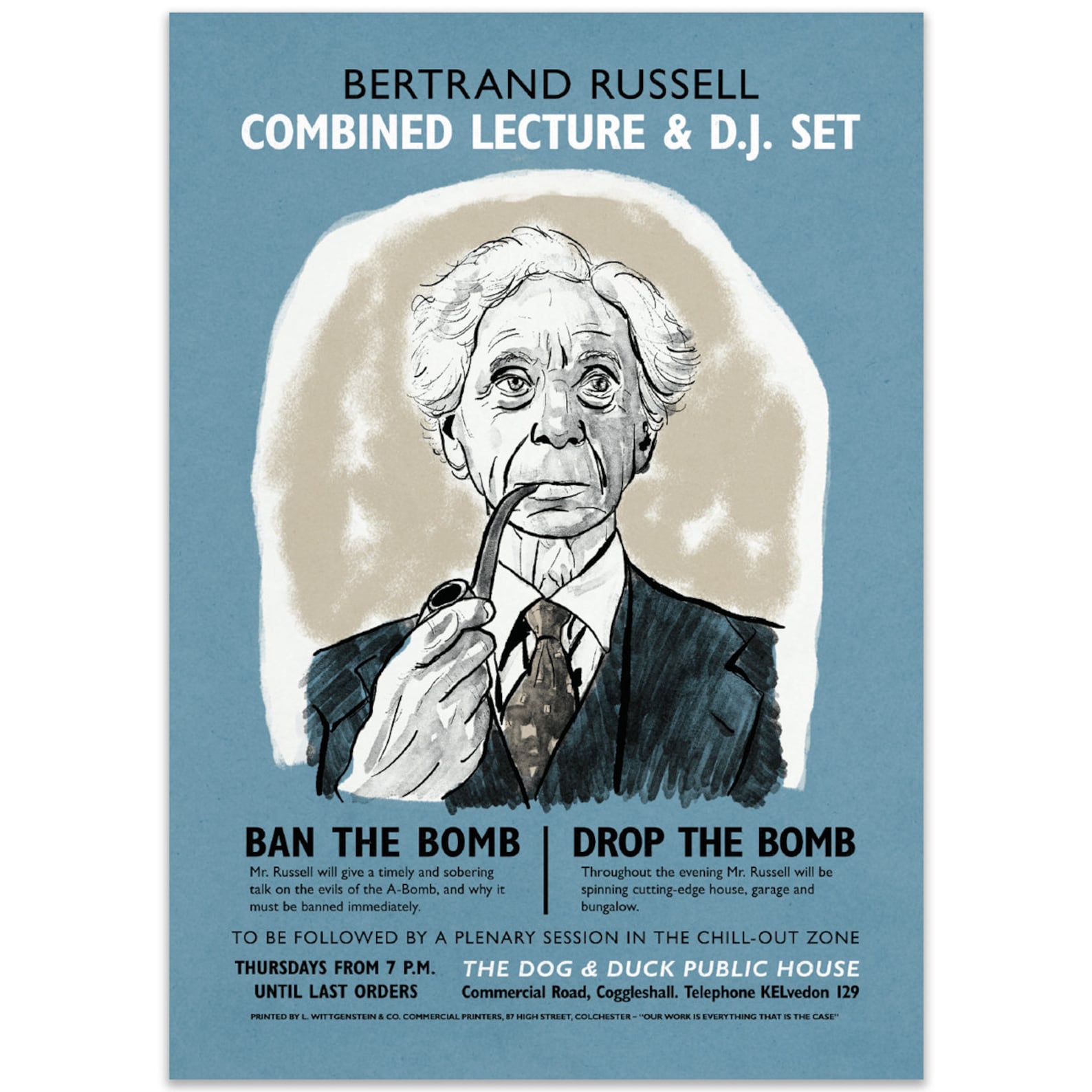 Bertrand Russell Lecture and DJ Set Poster, Philosopher Print, Gift for ...