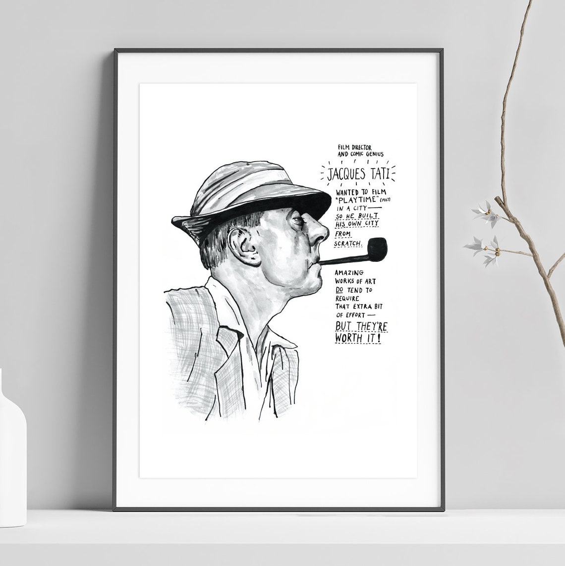 Jacques Tati Poster Print Great French Movie Director - Etsy
