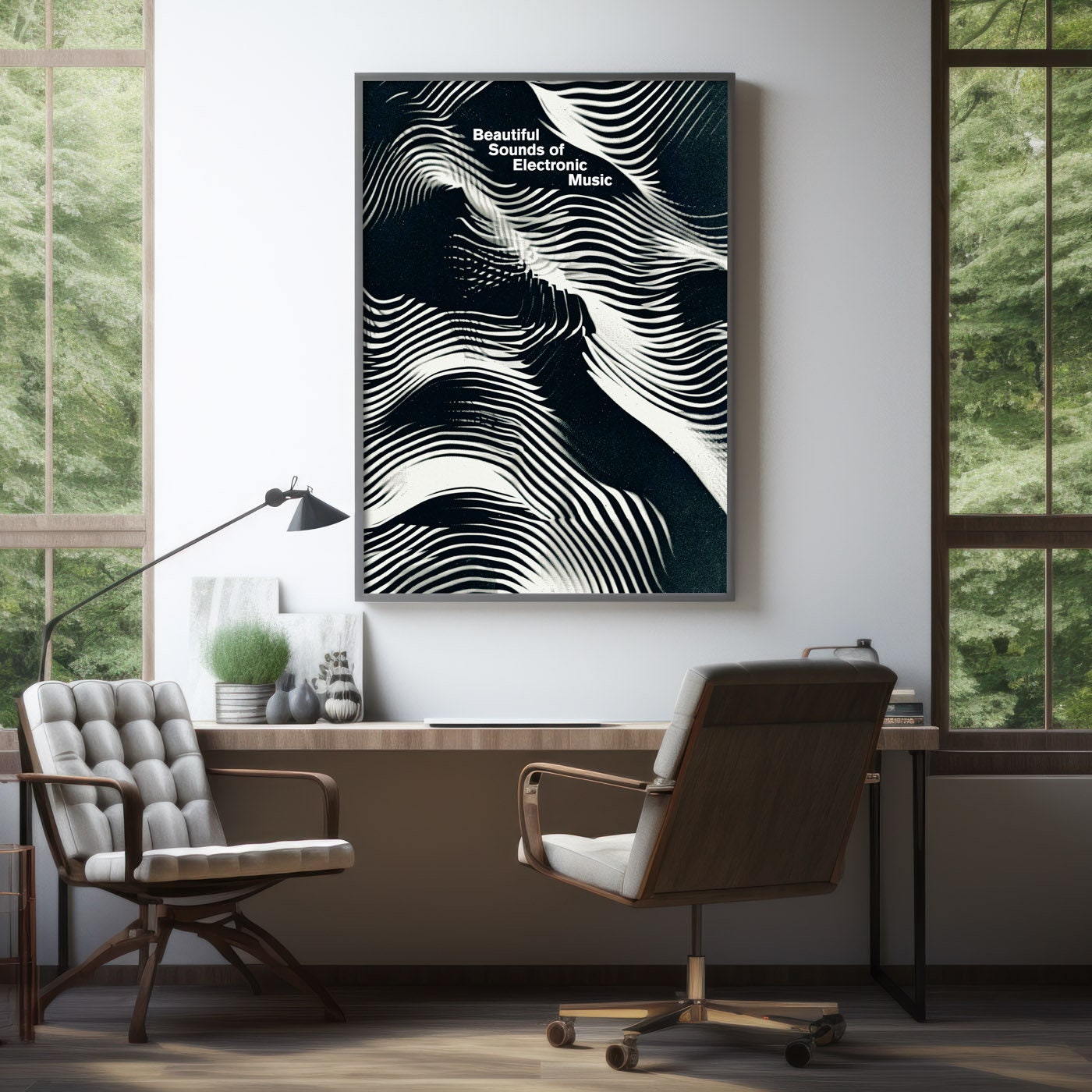 Beautiful Sounds of Electronic Music Poster / Minimal Monochrome Music ...