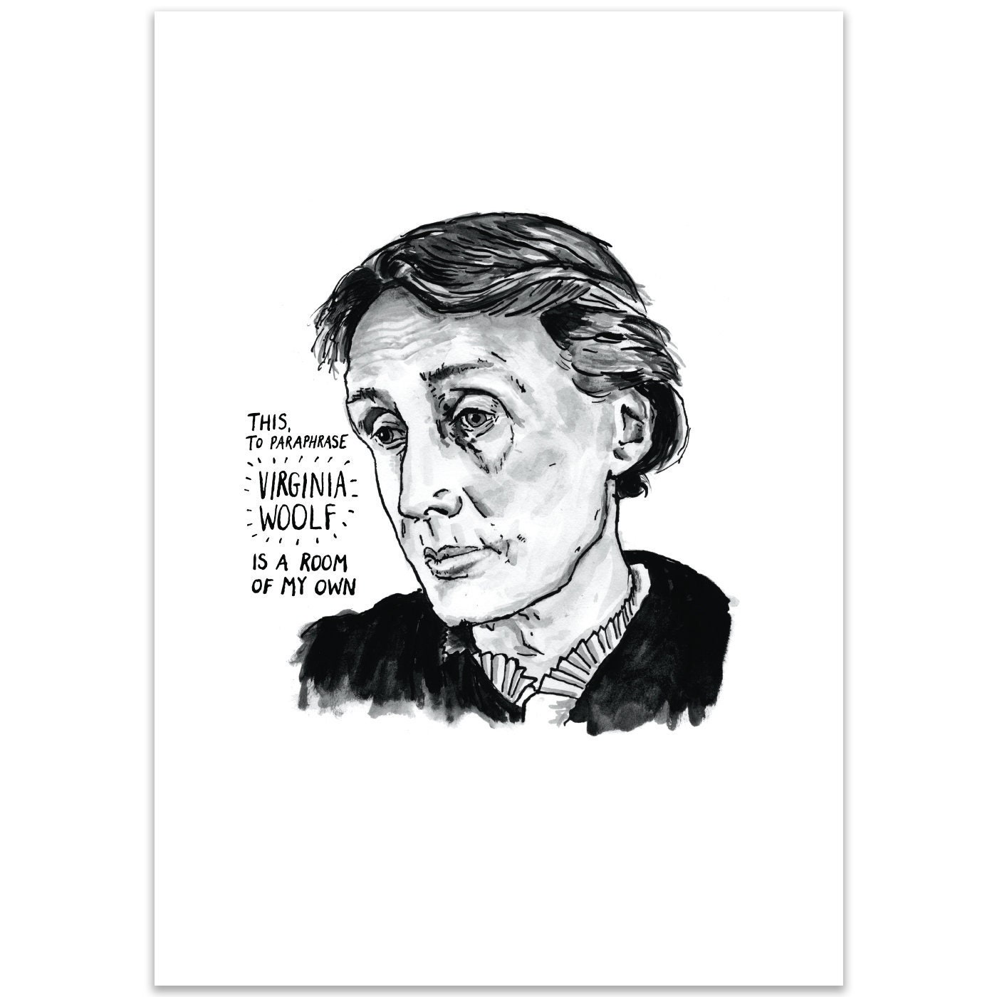 Virginia Woolf poster print Great Writers | Etsy