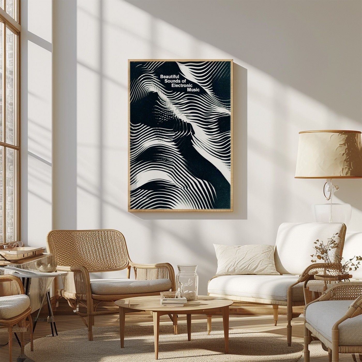 Beautiful Sounds of Electronic Music Poster / Minimal Monochrome Music ...