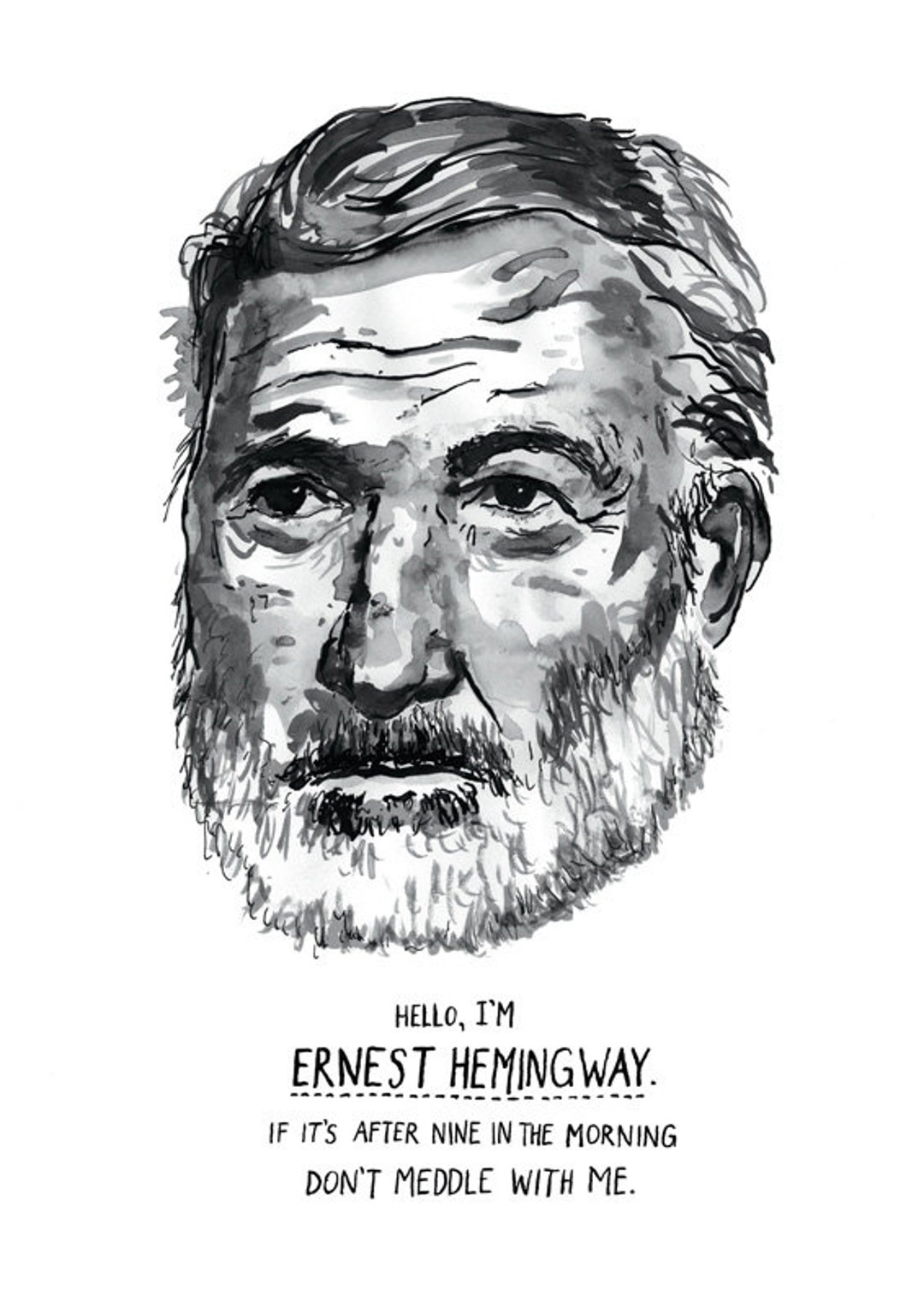 Ernest Hemingway Poster Print Great American Writer - Etsy