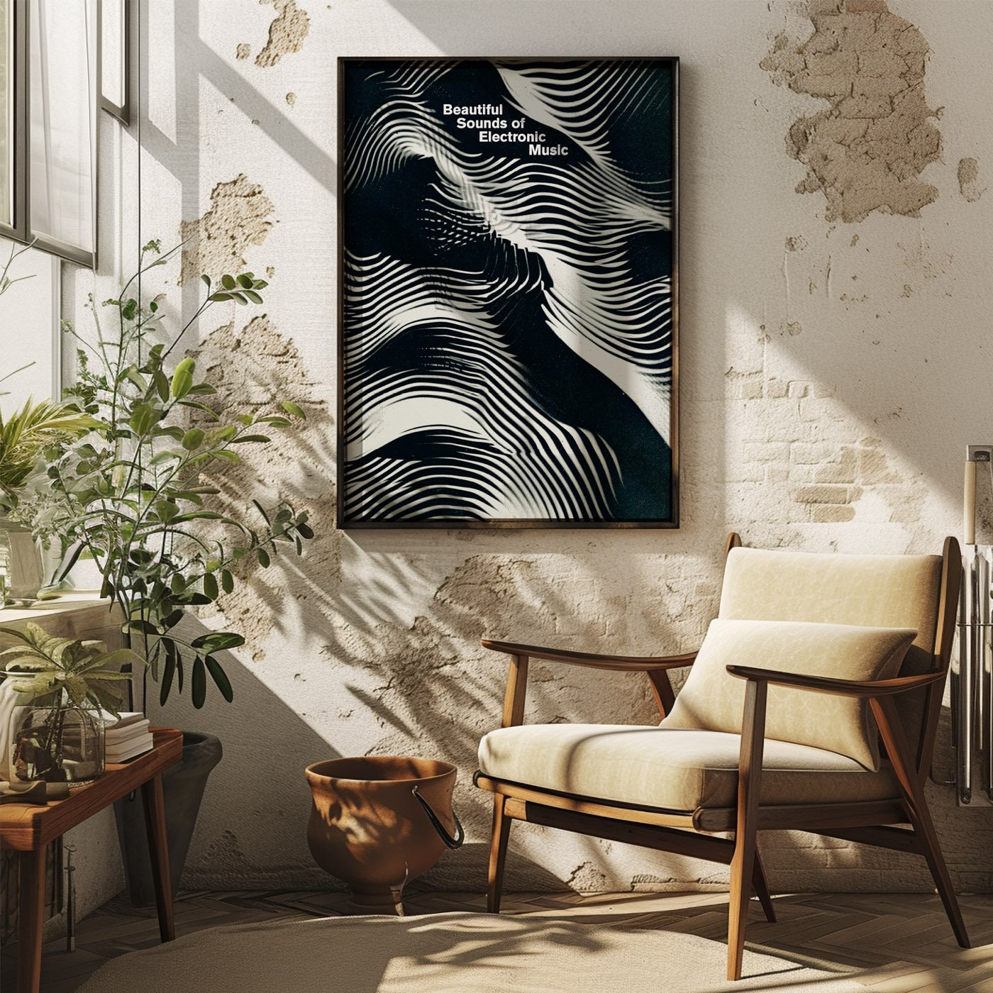 Beautiful Sounds of Electronic Music Poster / Minimal Monochrome Music ...