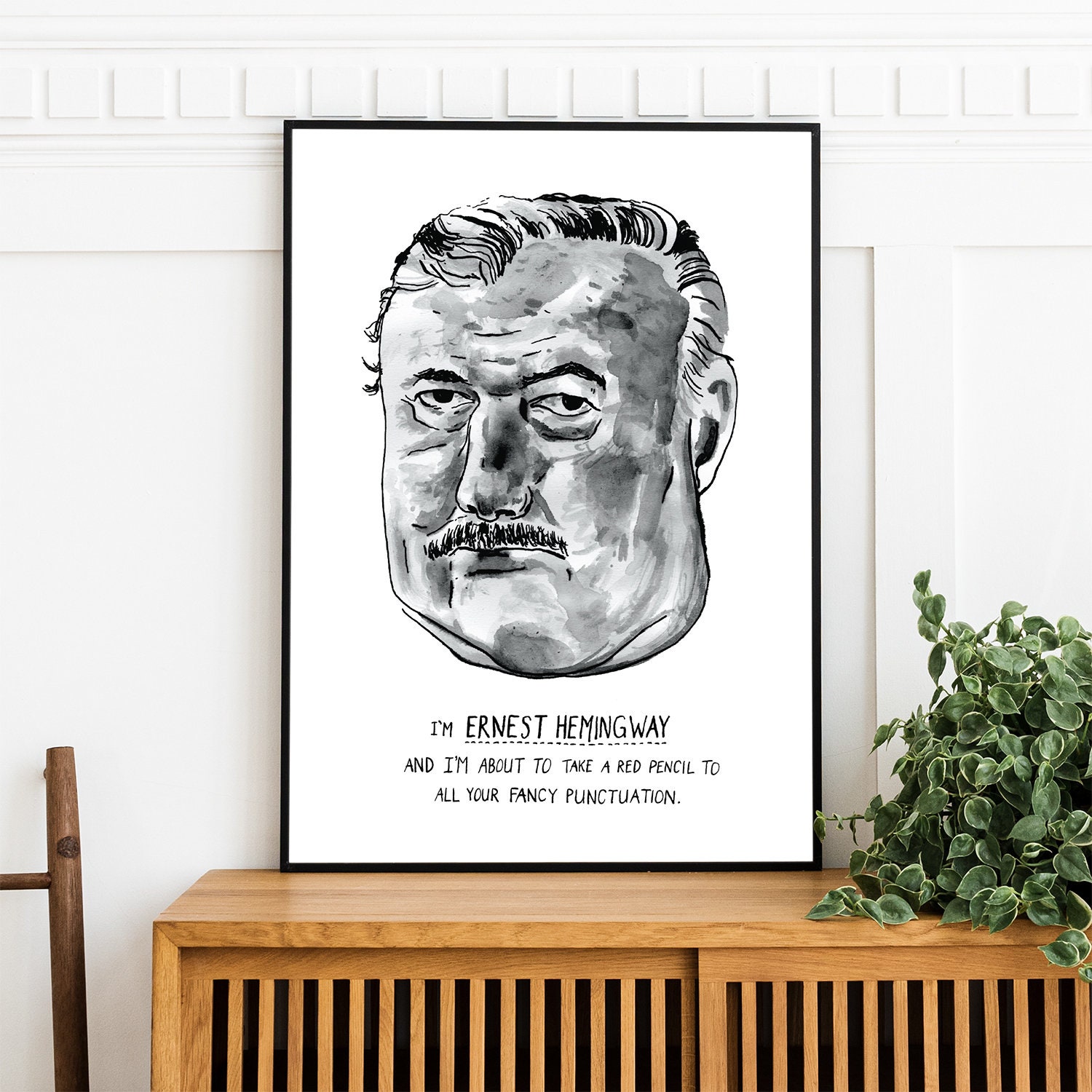 Ernest Hemingway poster print Great American Writer The | Etsy