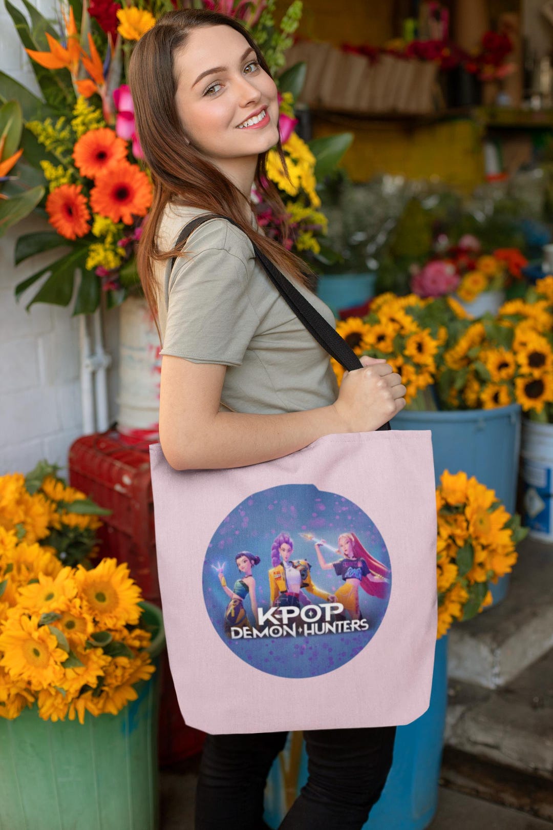 Huntrix Kpop Cute Anime Demons Hunters Tote Bag – Demon Slaying Meets ...