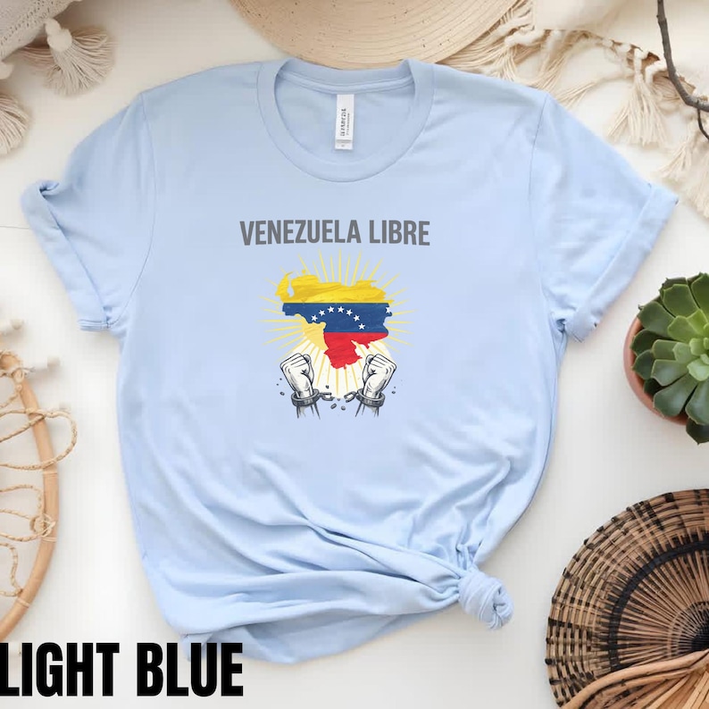 Venezuela Libre Map Flag T-shirt — Broken Chains Freedom Shirt, Unisex ...