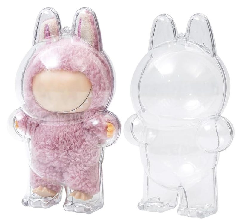 Labubu Clear Protective Case | Pop Mart Bunny Figure Display Shell ...