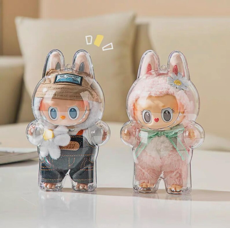 Labubu Clear Protective Case | Pop Mart Bunny Figure Display Shell ...