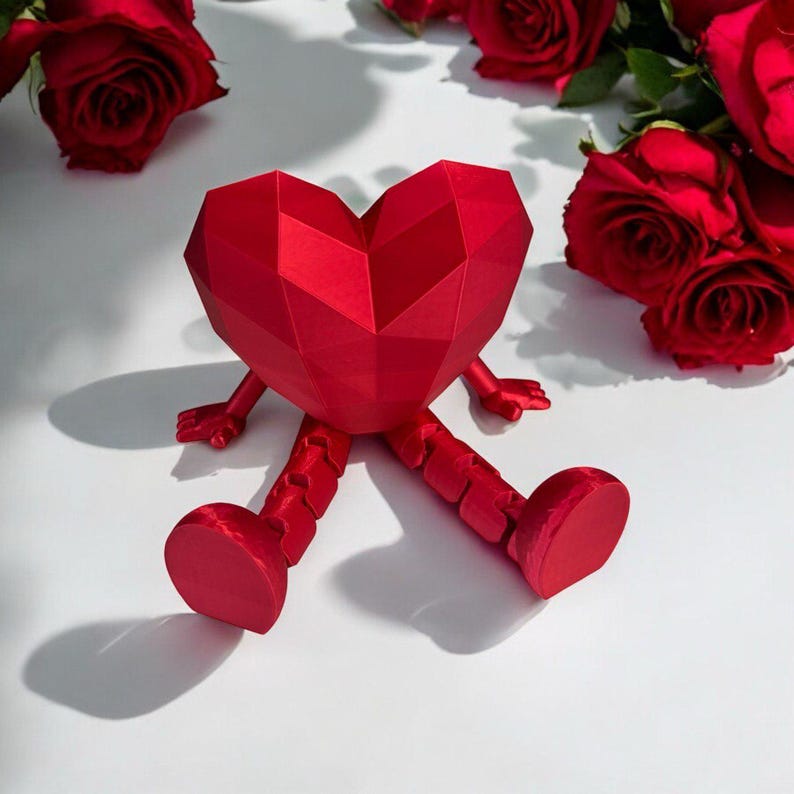 3D Printed Geometric Heart Buddy – Valentine's Day Decoration - Etsy
