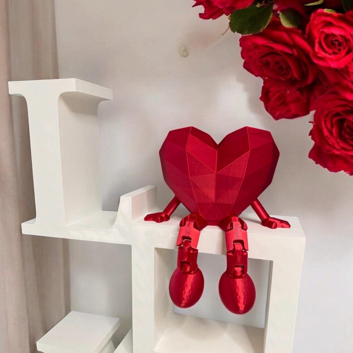 3D Printed Geometric Heart Buddy – Valentine's Day Decoration - Etsy