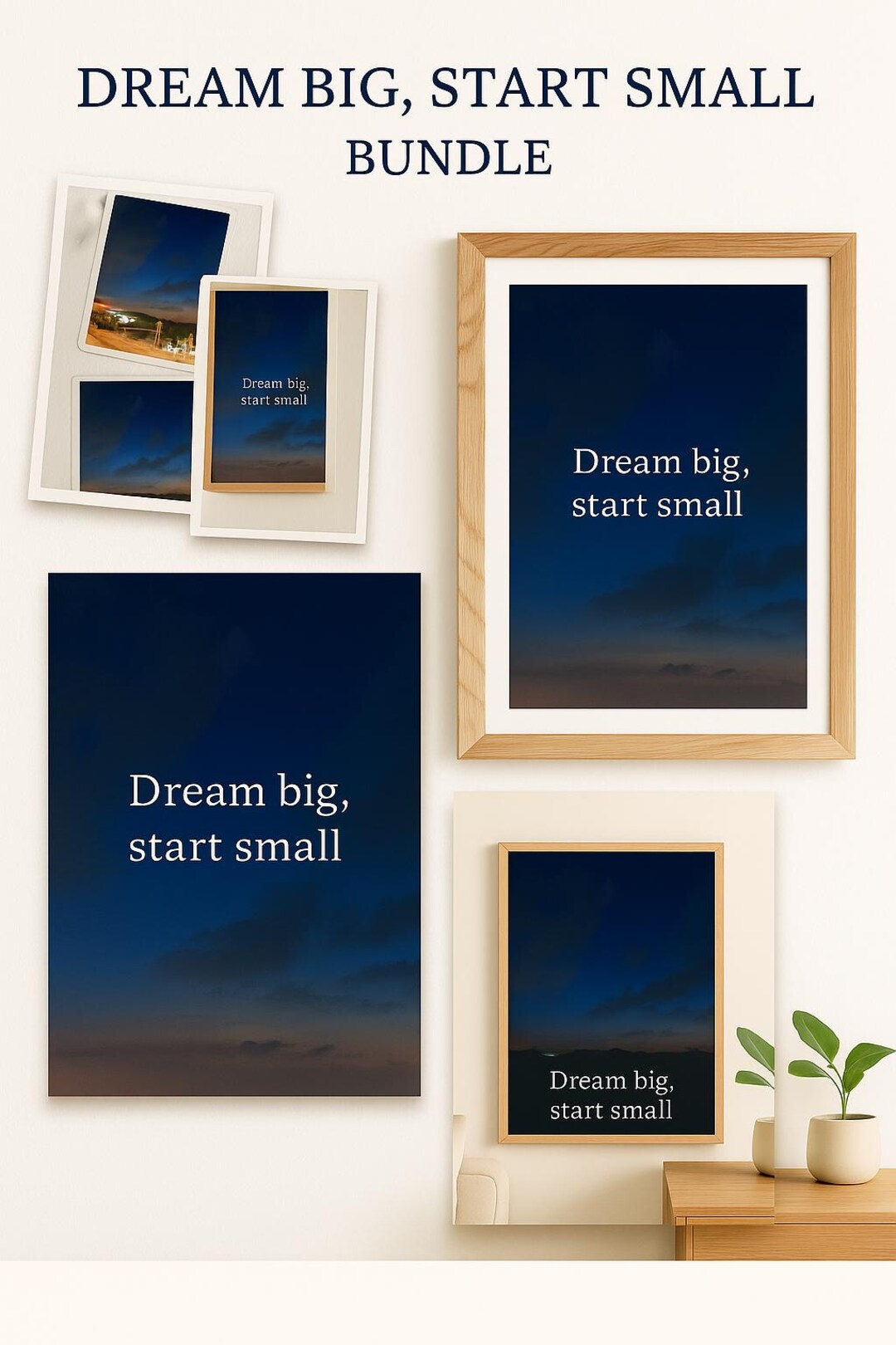 Dream Big Sky Photo Art Motivational Home Office Decor Digital Download ...