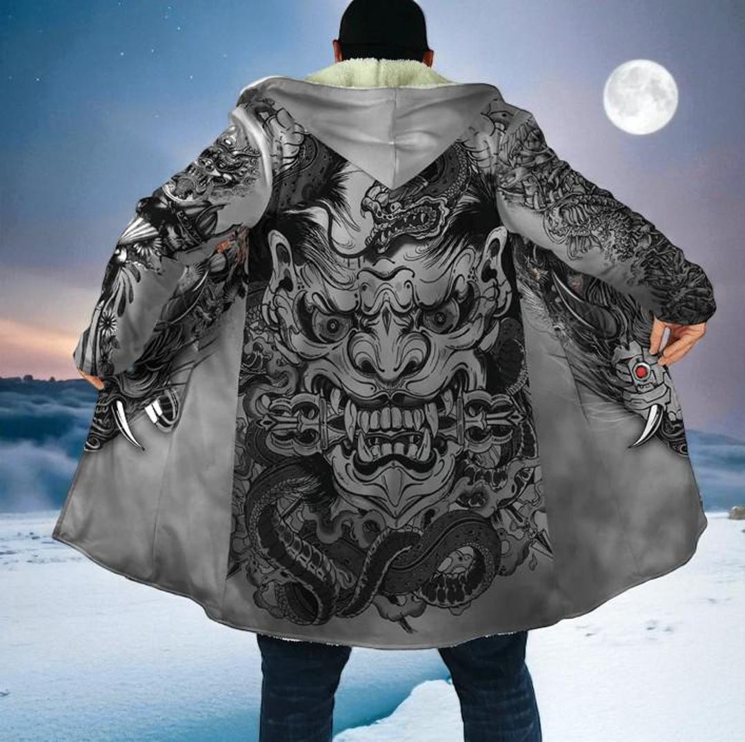 Tengu Demon Japanese Cloak Hoodie All Over Print, Samurai Warrior ...