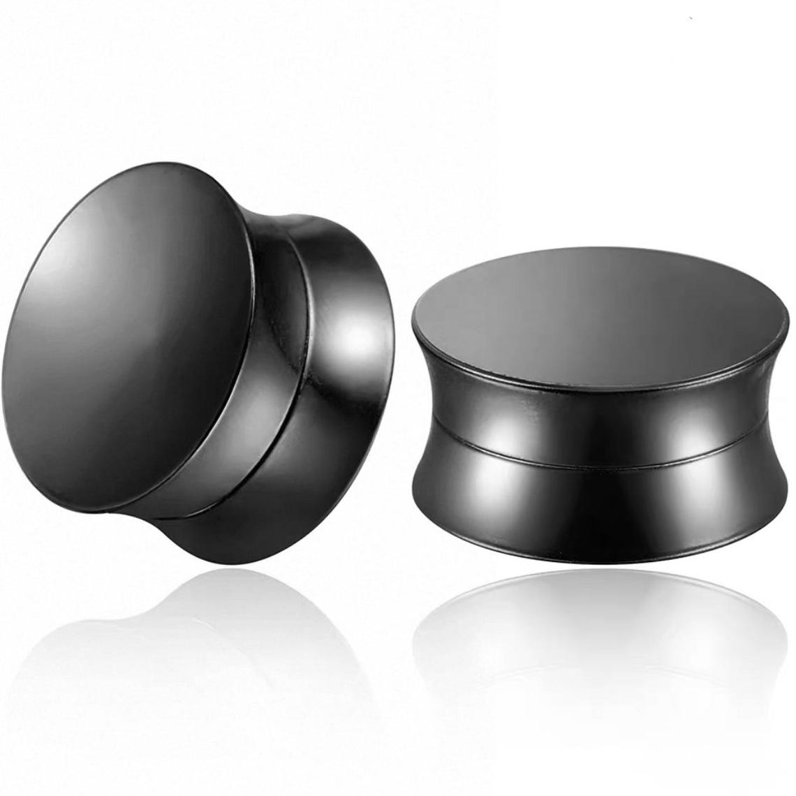 Double-flared Flat-concave Ear Plugs – Minimalist Punk Black Titanium ...