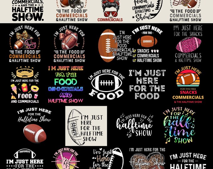 Football Food Halftime Show PNG Bundle, Funny Super Bowl Game Day ...